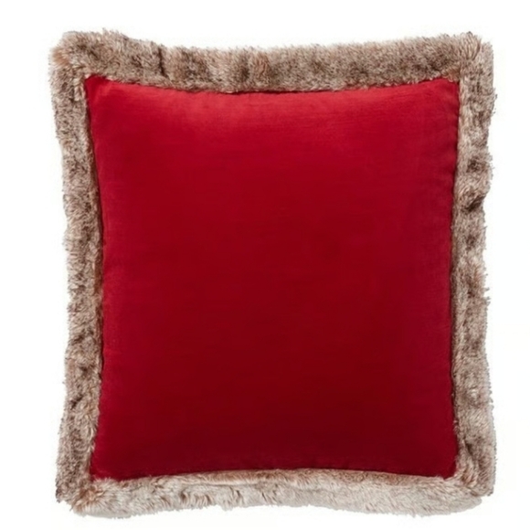 Pottery Barn | Bedding | Pottery Barn Faux Fur Trim Velvet Pillow Cover ...